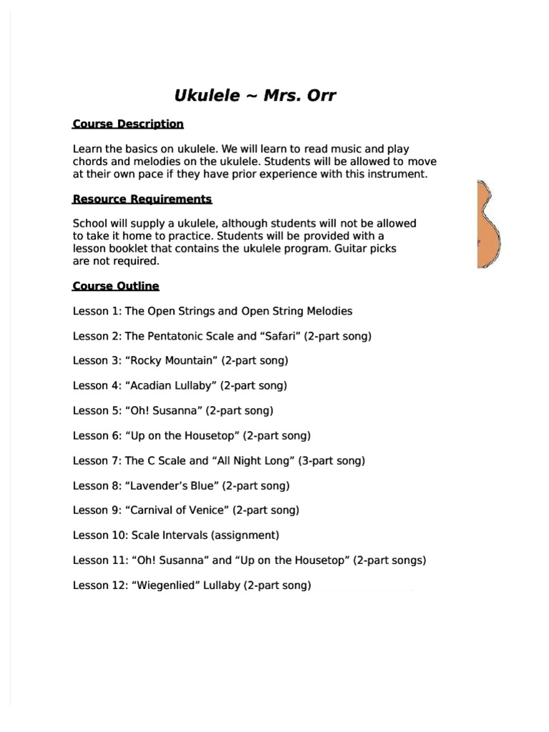 Elementary Ukulele Curriculum Guide | PDF | Rhythm | Musical Instruments