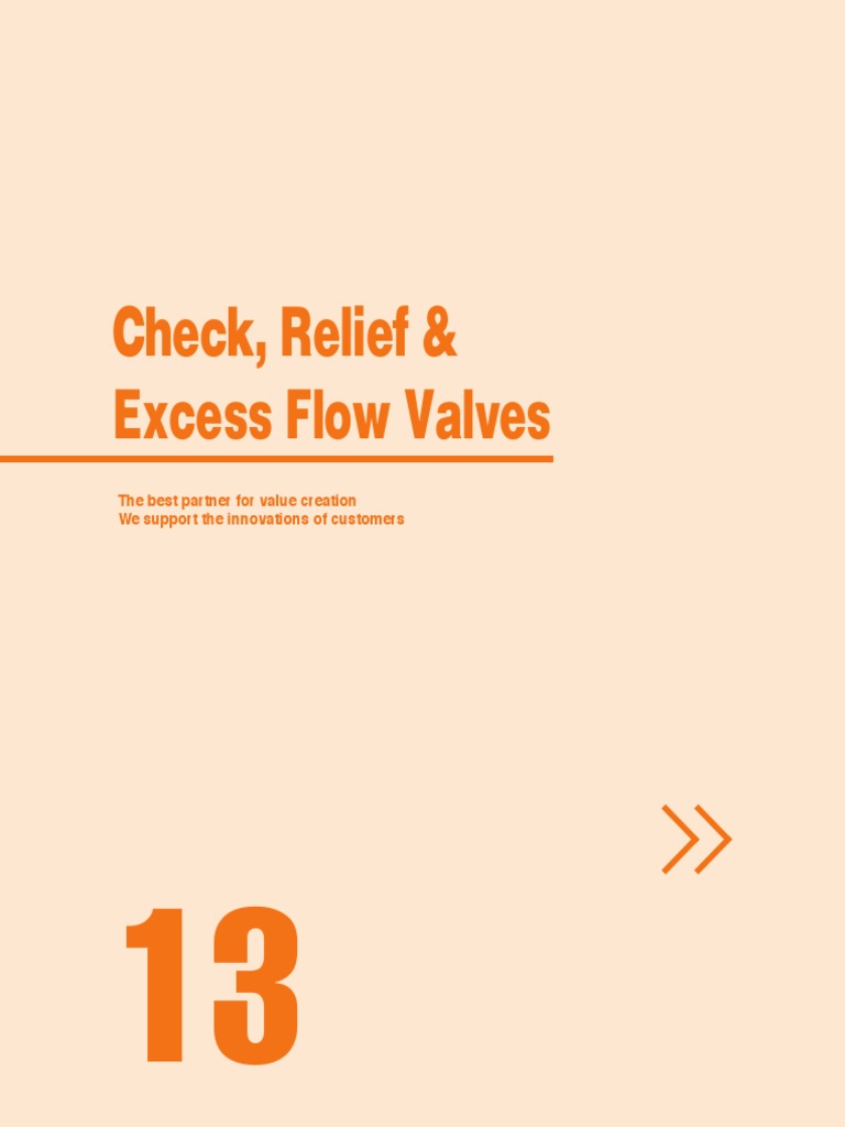 13.check, Relief & Excess Flow Valves | PDF