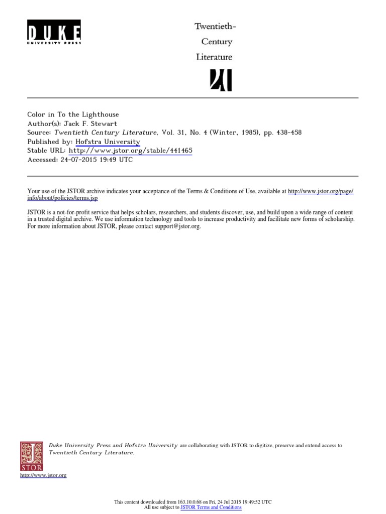 14 Color in To The Lighthouse | PDF | To The Lighthouse | Color