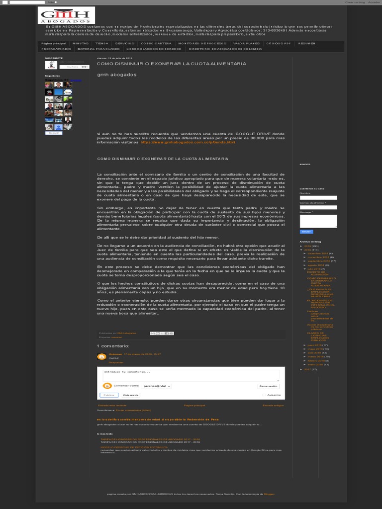 Como Disminuir o Exonerar La Cuota Alimentaria | PDF