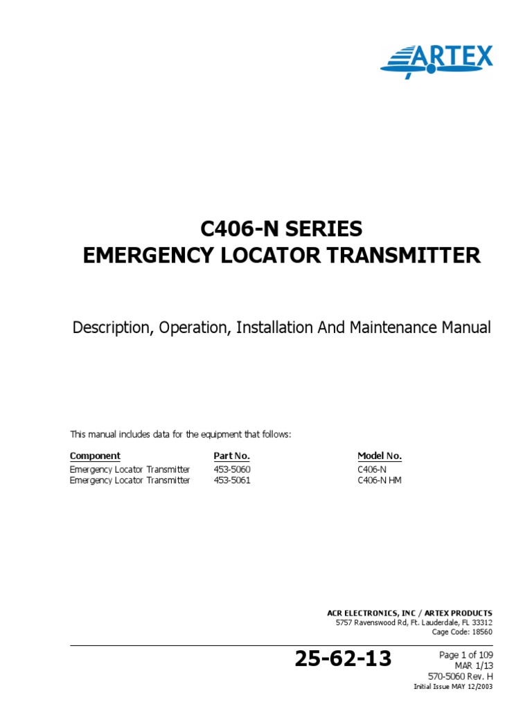C406-N Series ELT Manual | PDF | Electrical Engineering | Electronics