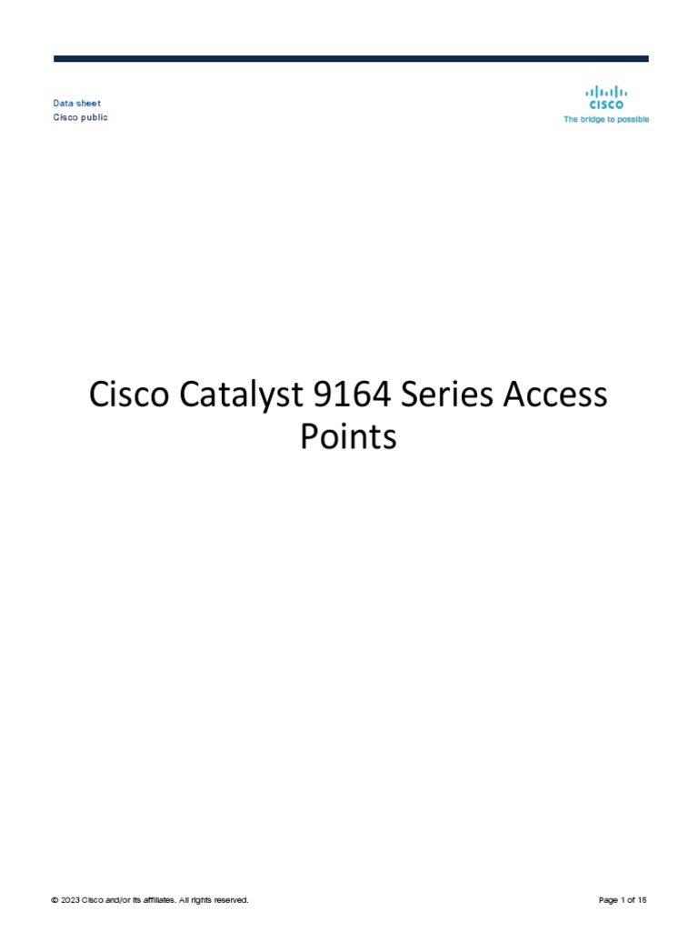 Catalyst 9164 Series Access Points Ds | PDF | Ieee 802.11 | Wi Fi