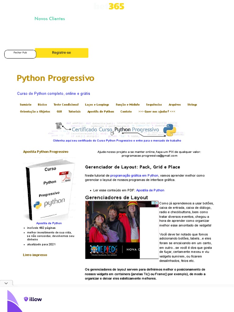 Gerenciador de Layout - Pack, Grid e Place - Python Progressivo PDF | PDF