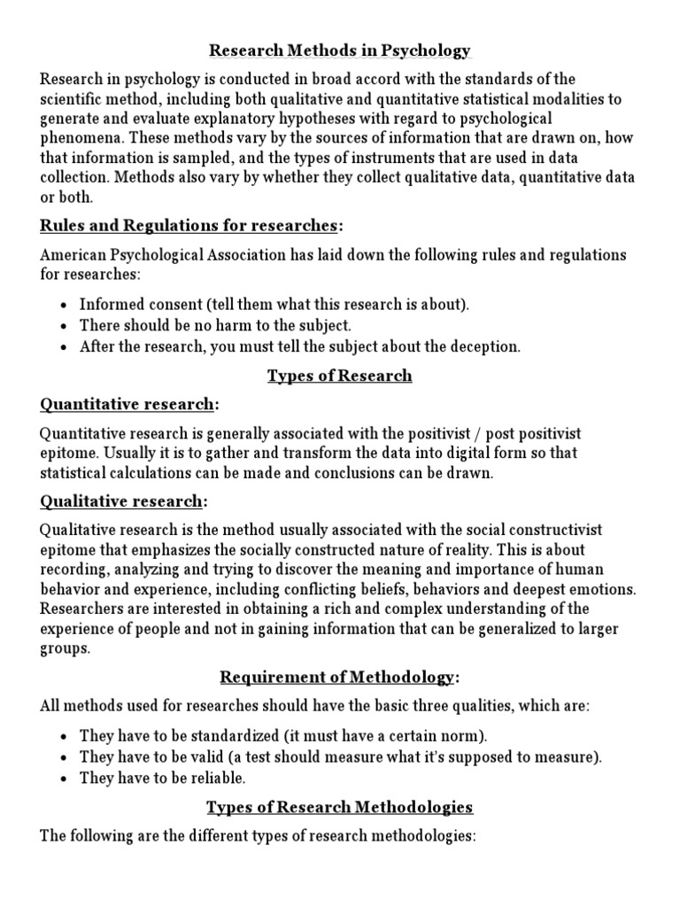 An Overview of Research Methods in Psychology: Quantitative and ...