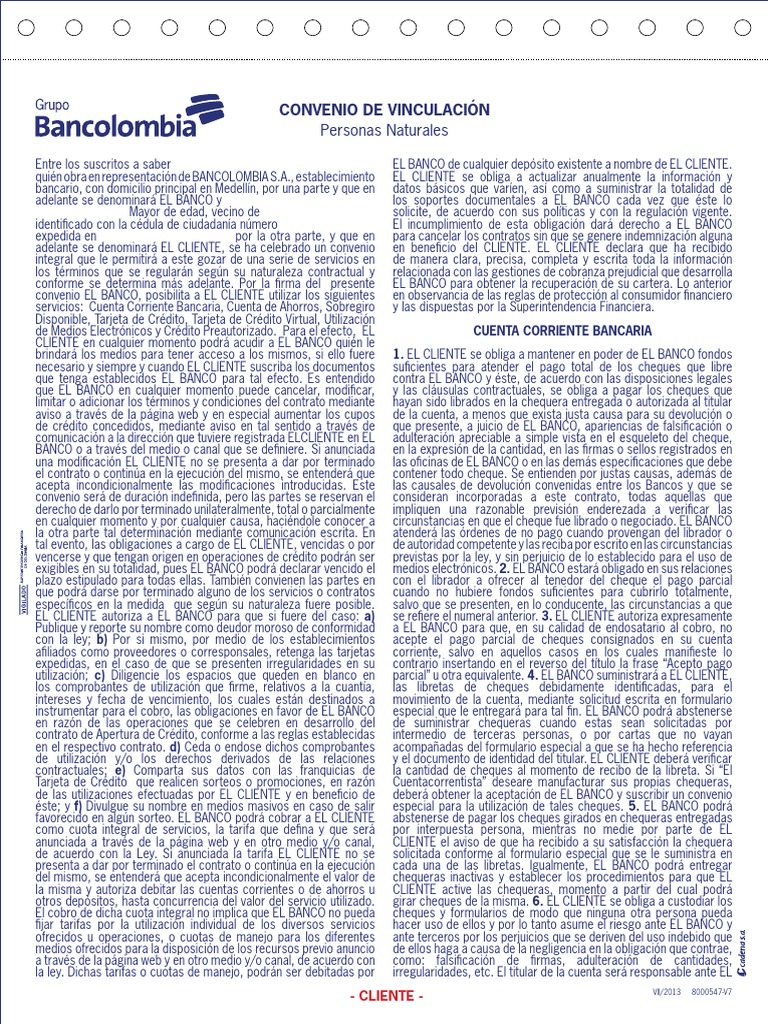 Convenio de Vinculacion Persona Natural F-586 PDF | PDF