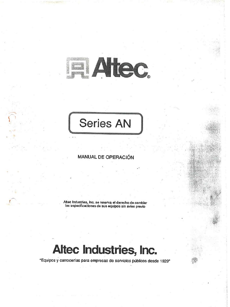Manual Operacion Altec An SERIES Min PDF | PDF