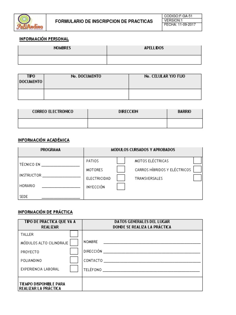 Formulario Inscripcion Practicas PDF | PDF | Informática