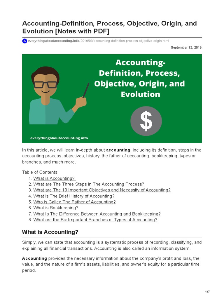 Accounting: Definition, Process, and History | PDF | Accounting ...