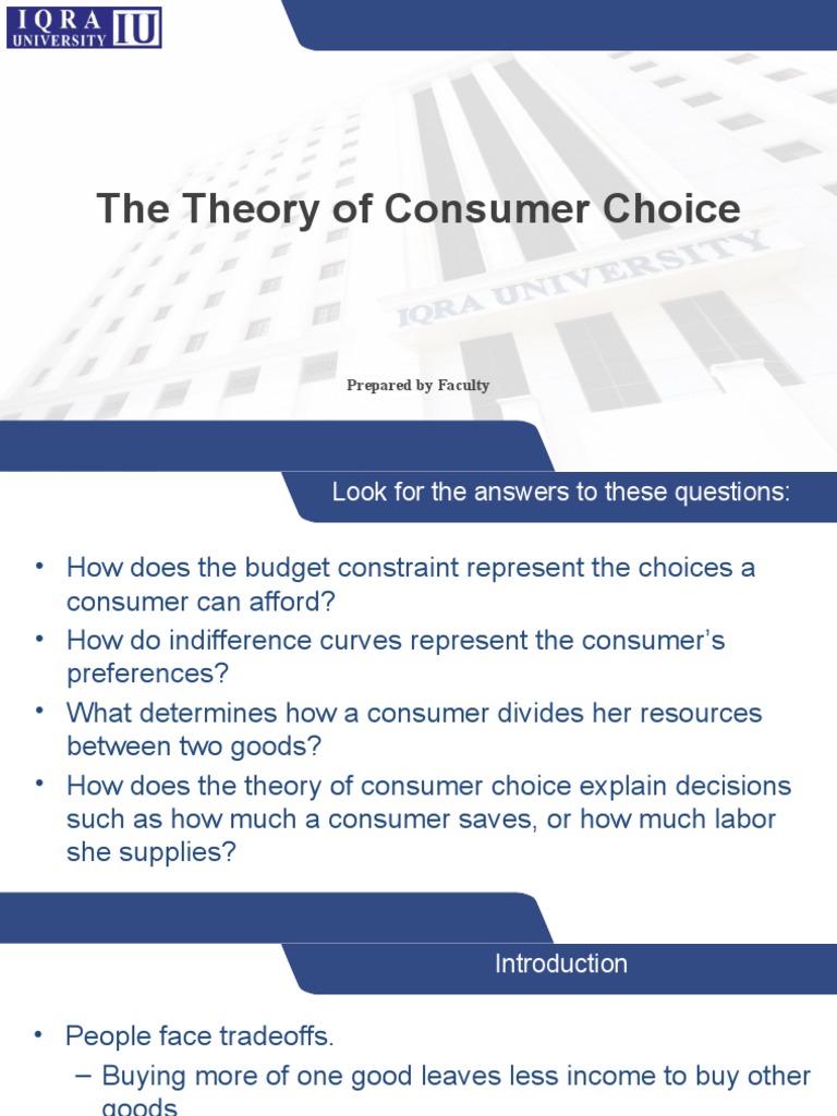 Understanding Consumer Choice Theory | PDF | Economics | Economies