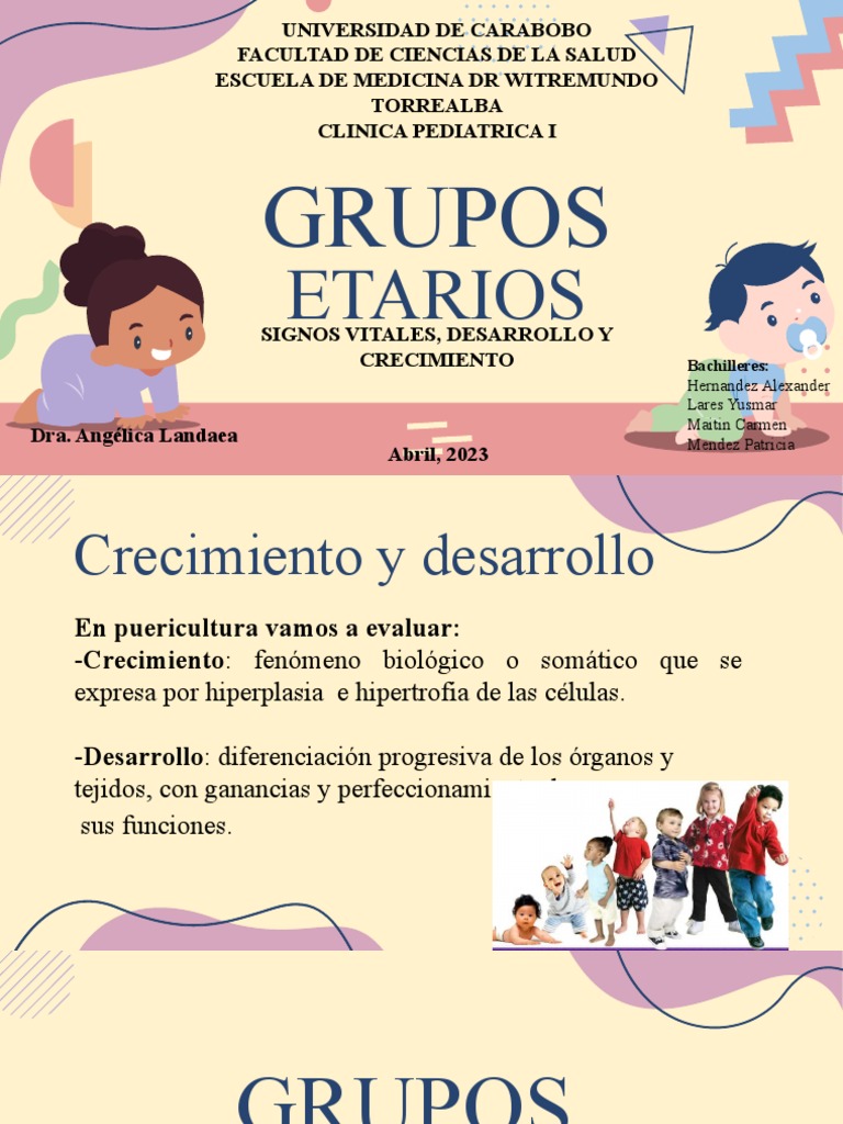 GRUPOS ETARIOS (1).pptx | PDF | Adolescencia | Anatomía