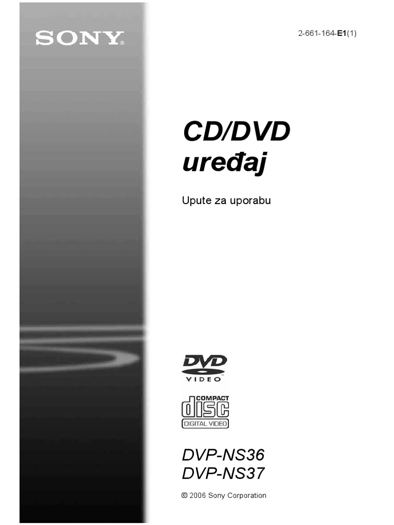 CD-DVD Sony DVP-NS37 PDF | PDF