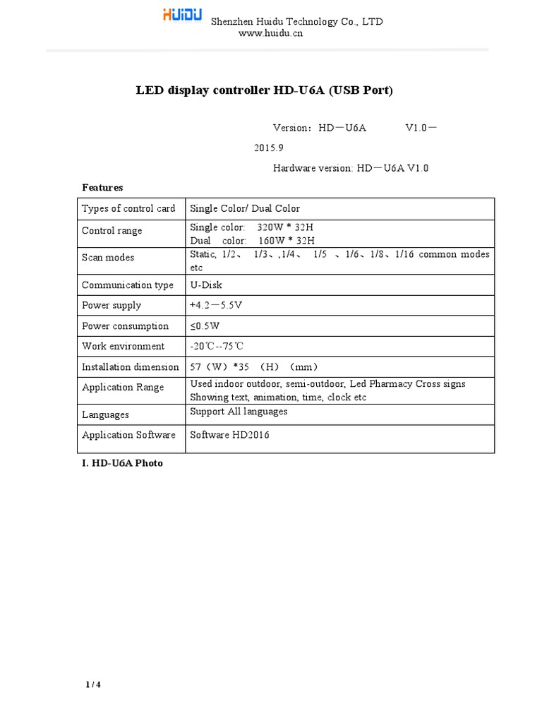 Specification of HD-U6A V1.3 PDF | PDF | Clock | Computing