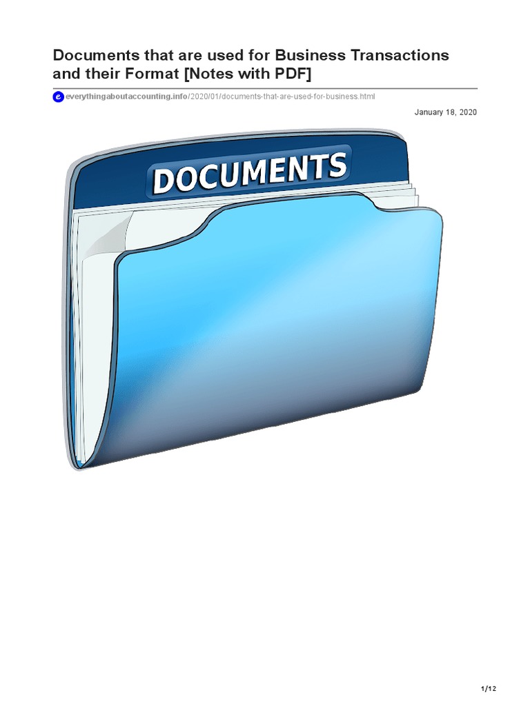 Documents That Are Used For Business Transactions and Their Format | PDF