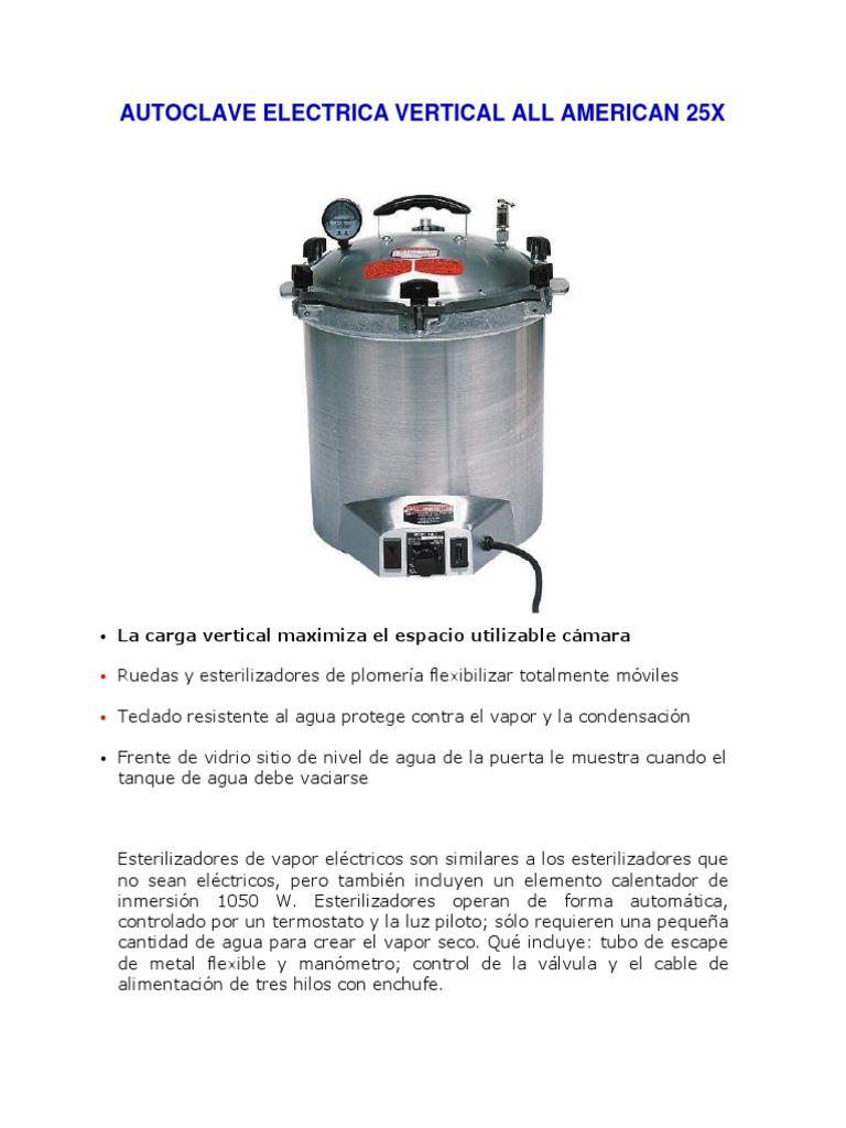 AUTOCLAVE ALL AMERICAN 25X.pdf | PDF