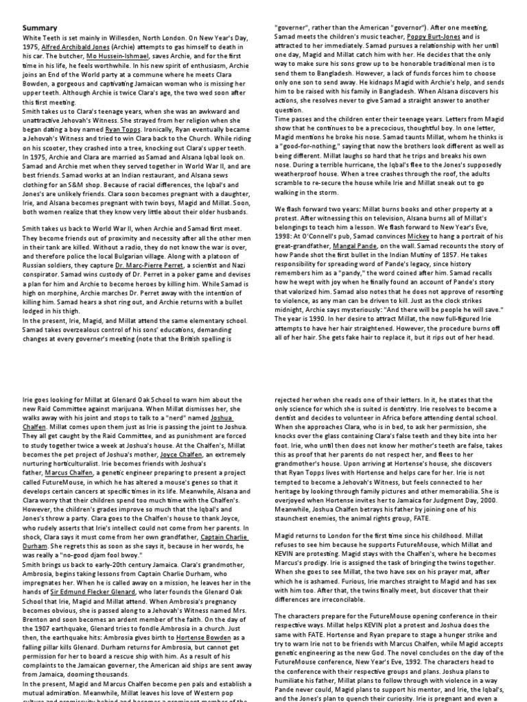 White Teeth Summary | PDF