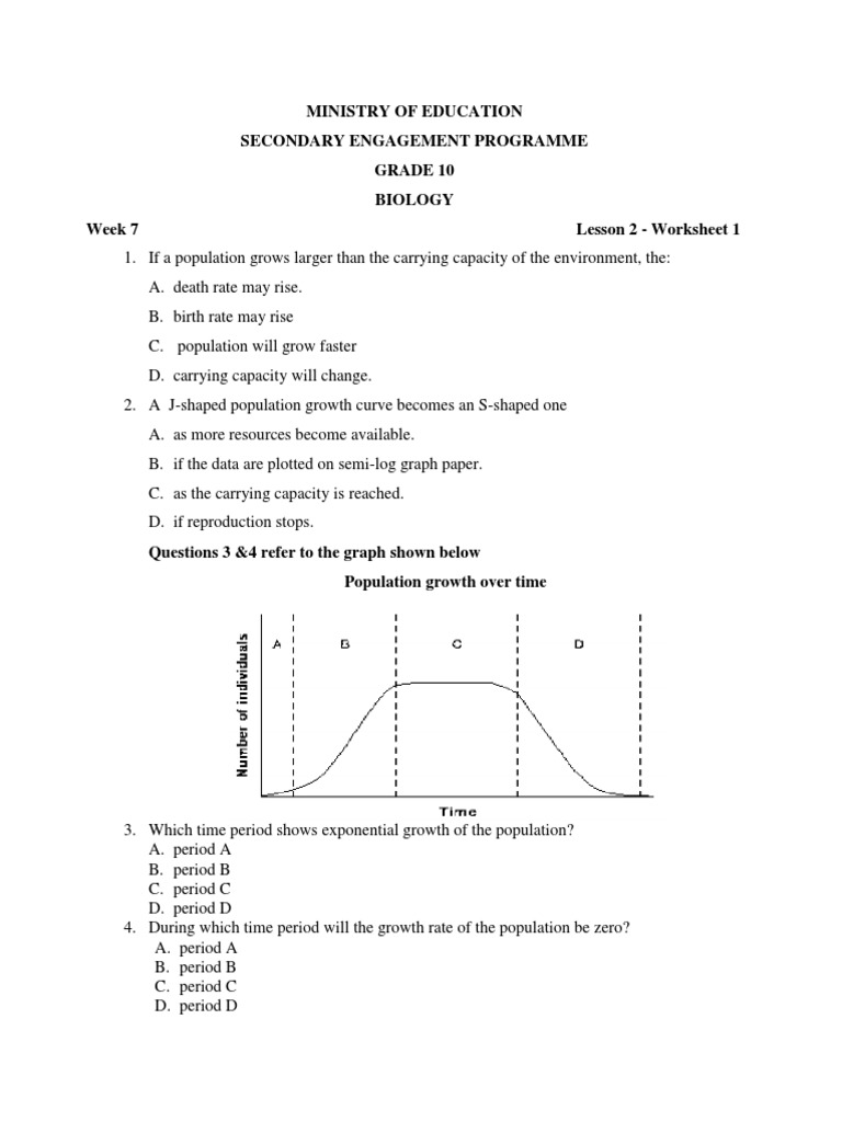 Grade 10 Biology Week 7 Lesson 2 Worksheet 1 and Solutions PDF | PDF ...