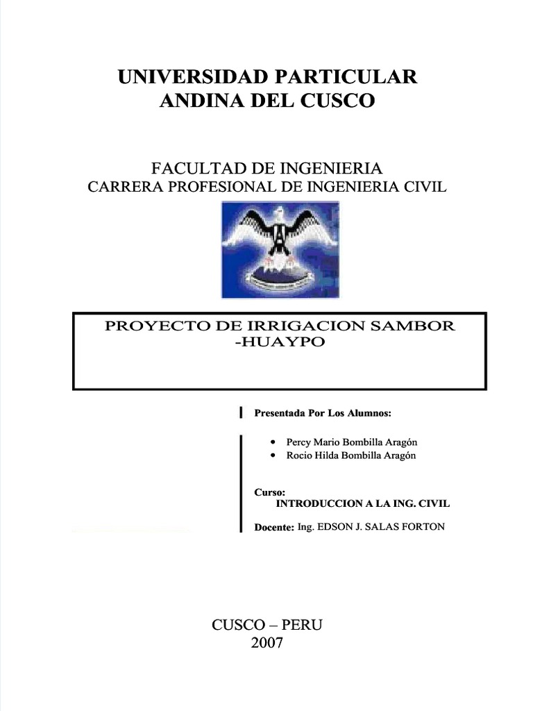 PDF Proyecto Sambor - Compress | PDF | Hidrología | Agua