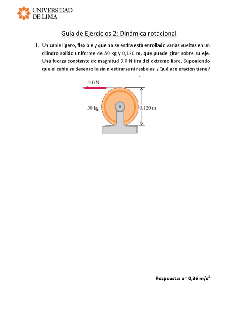 Guía 2 Dinámica Rotacional Pdf