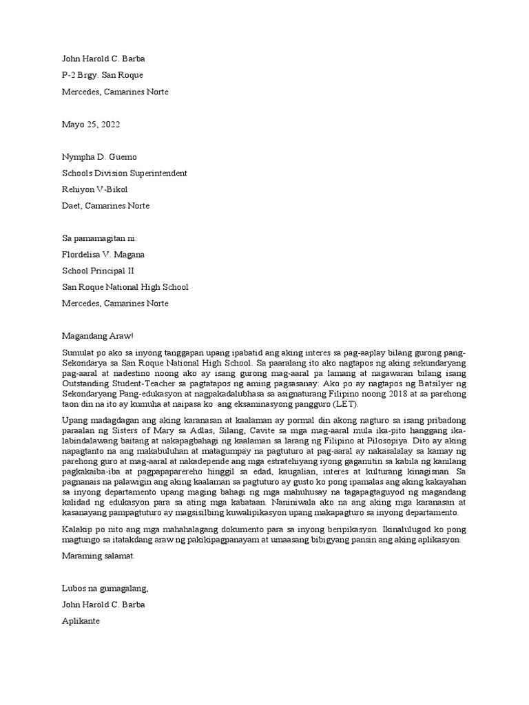 Liham Aplikasyon | PDF