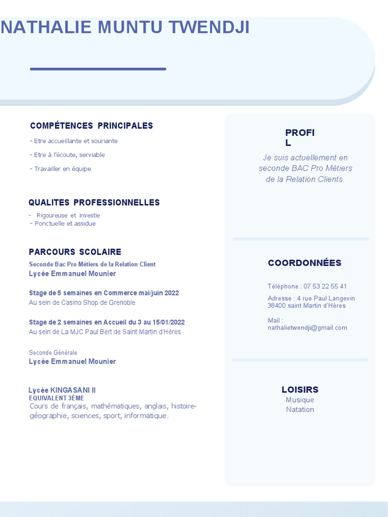 CV Nathalie MUNTU 2021 - 1 | PDF