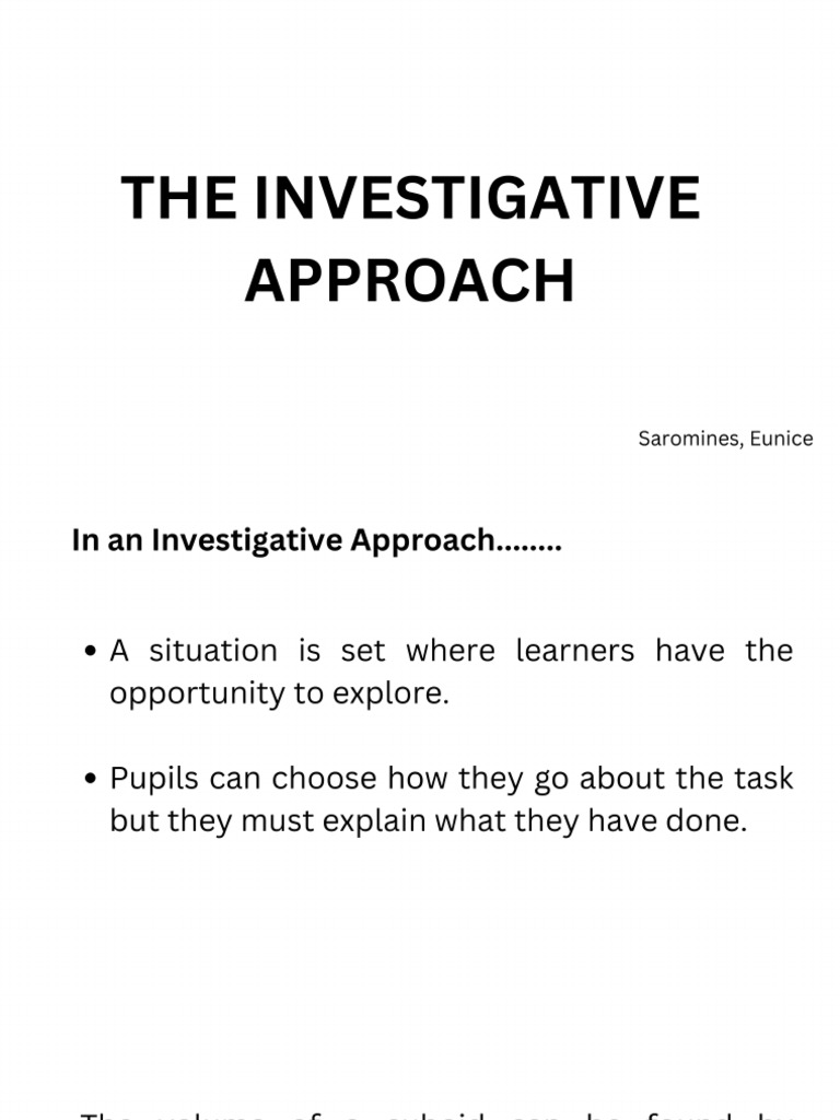 The Investigative Approach PDF | PDF