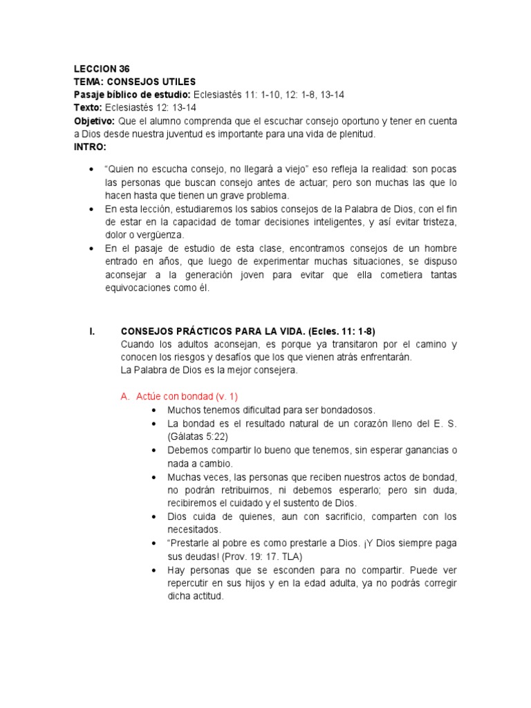 LECCION 36. CONSEJOS UTILES | PDF