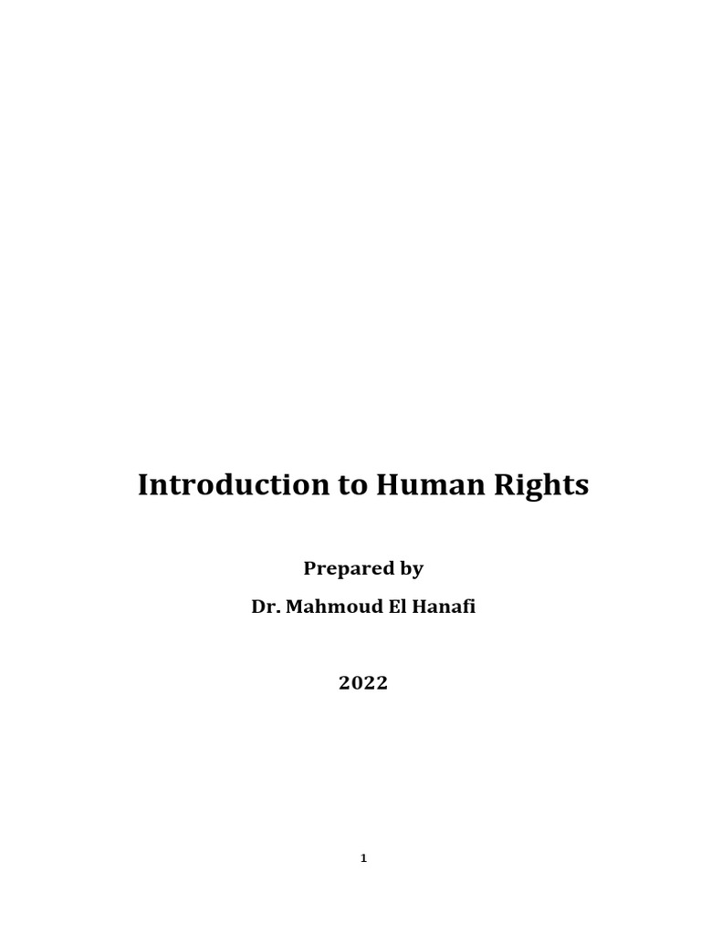 Human Rights Book - Dr. Mahmoud PDF | PDF | Treaty | Ratification