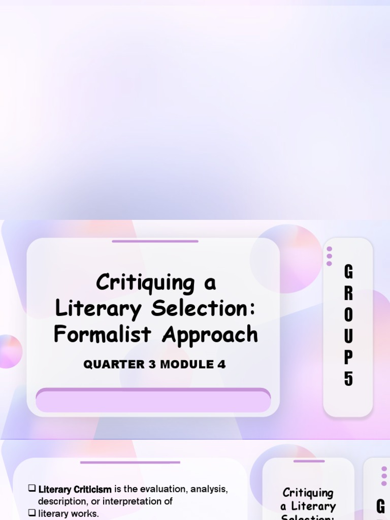 Formalist Approach | PDF | Narration | Plot (Narrative)