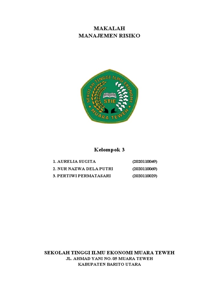 Makalah Manajemen Risiko Kel.3-1 | PDF