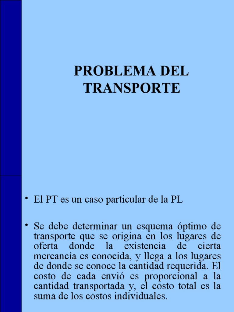 El Problema Del Transporte | PDF