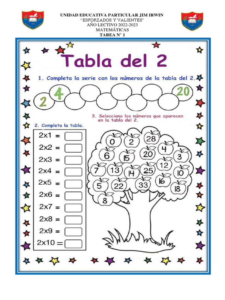 Tarea 01 Tabla Del 2 y 3 | PDF