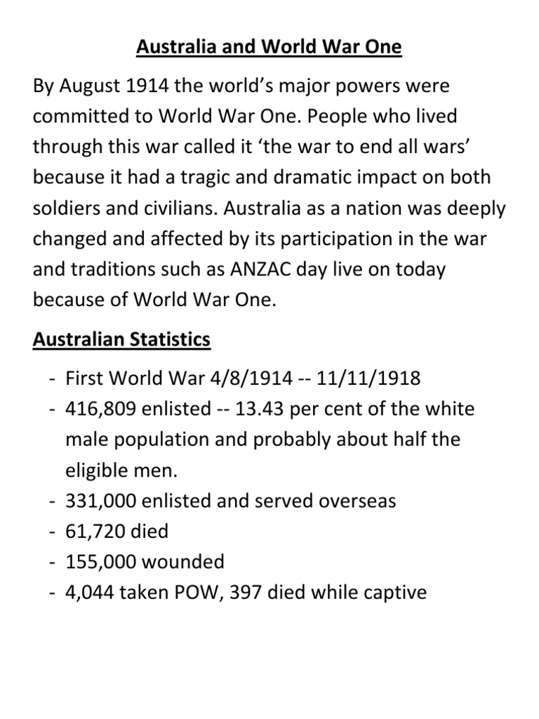 Australia in World War One | PDF | Travel