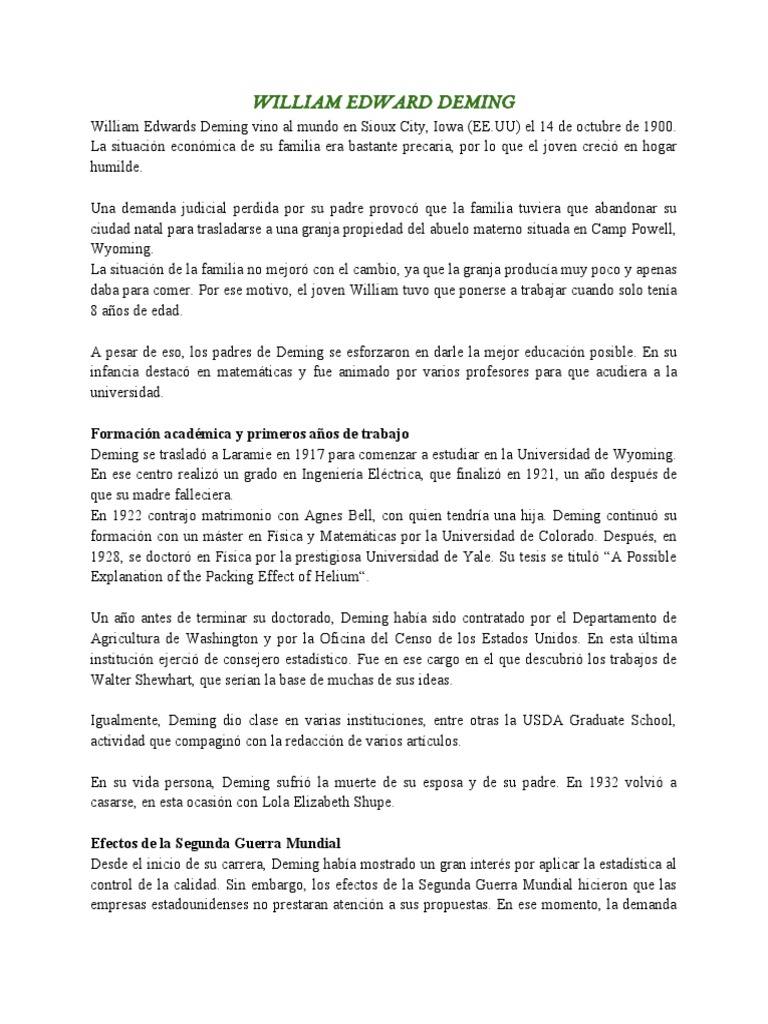 William Edward Deming | PDF | Economias