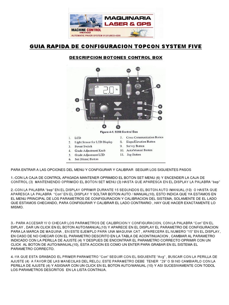 Guia Rapida de Configuracion Topcon System Five | PDF | Informática
