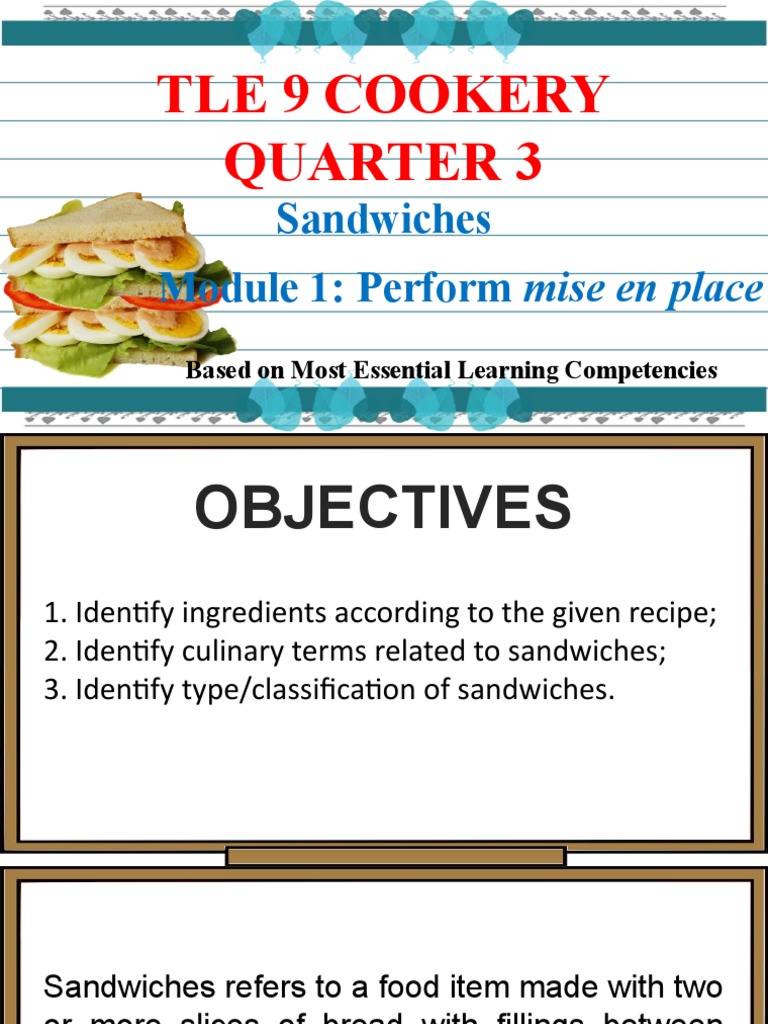 Sandwich Preparation and Classification Guide | PDF | Sandwich | Breads