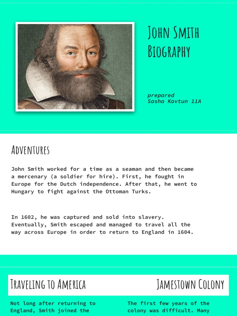 John Smith Biography | PDF | Jamestown, Virginia | English Emigration