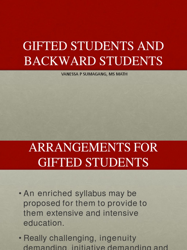 39 - Drill 11 - Gifted and Backward Students | PDF | Gifted Education ...
