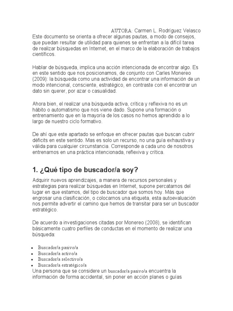 Estrategias para Buscar Información en Internet | PDF | Internet ...