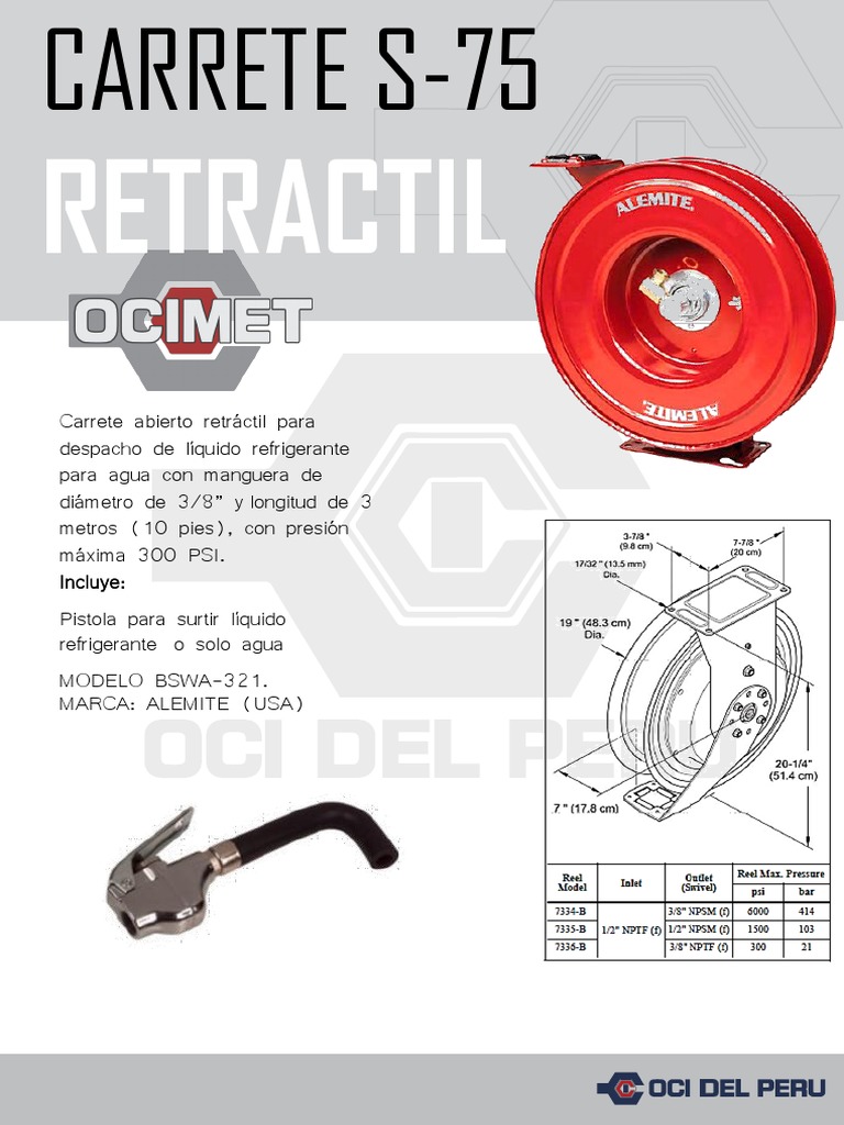 Carrete Retractil S-75 | PDF