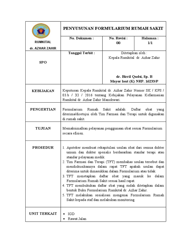 1. PENYUSUNAN FORMULARIUM | PDF