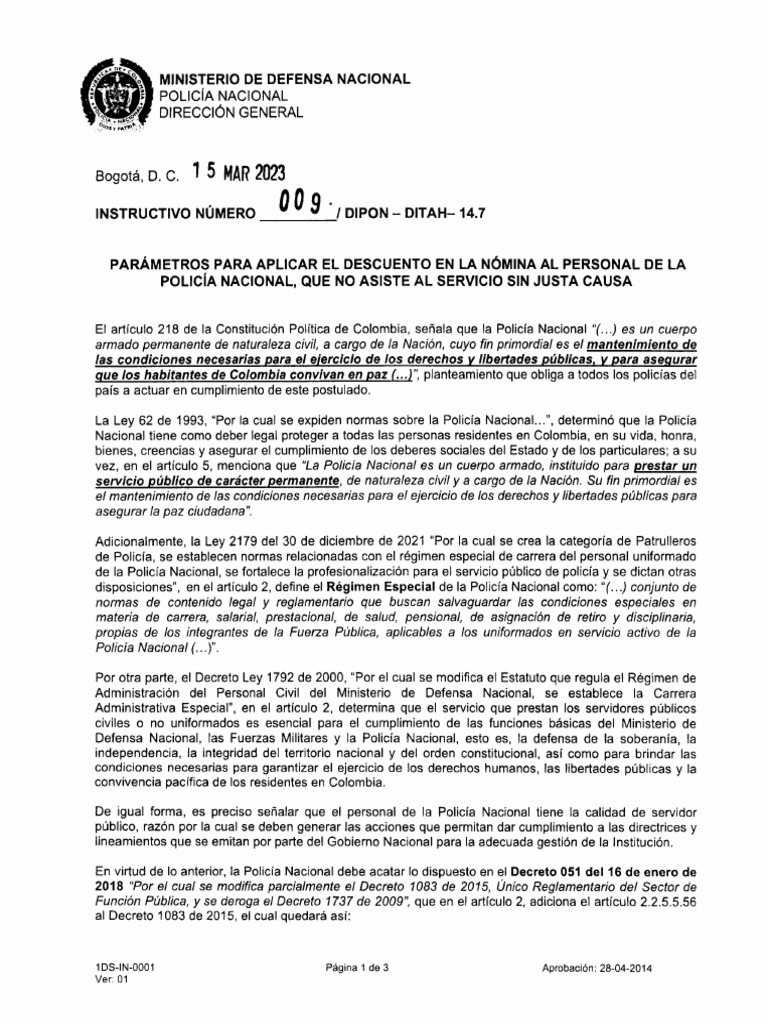 Instructivo 009 Dipon Ditah Del 15032023 | PDF