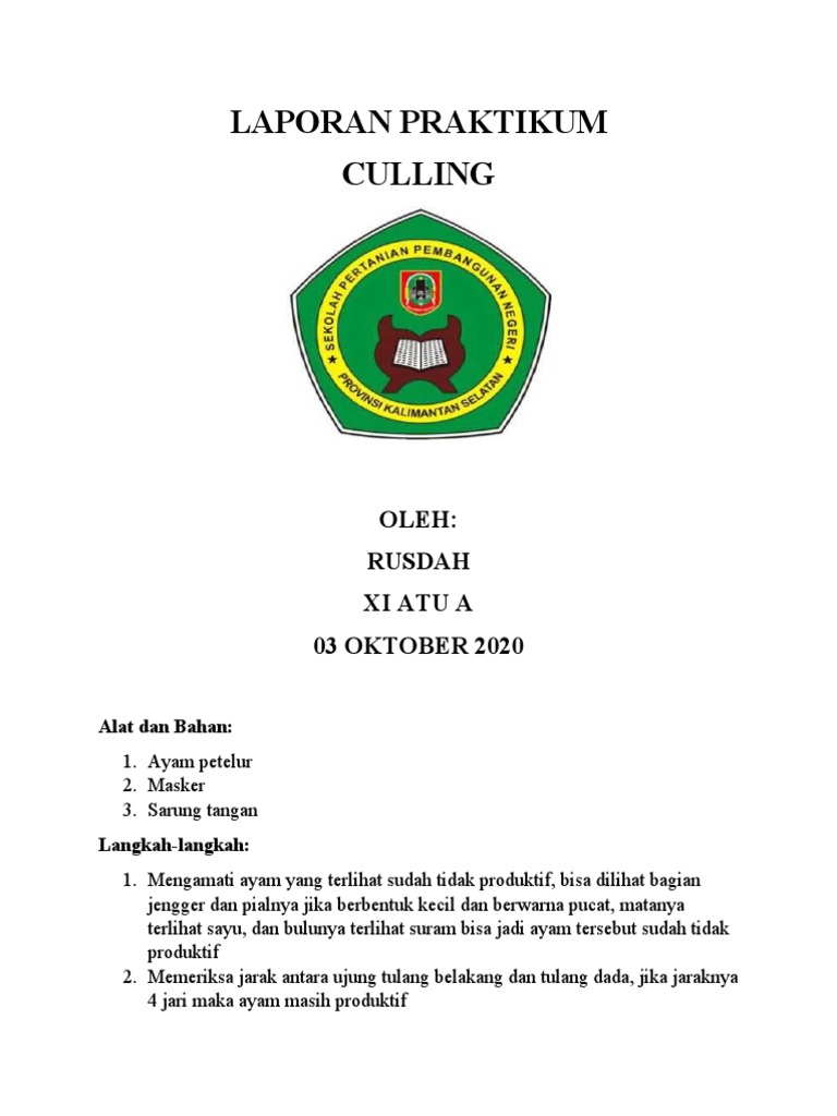 Laporan Praktek Seleksi Dan Culling | PDF