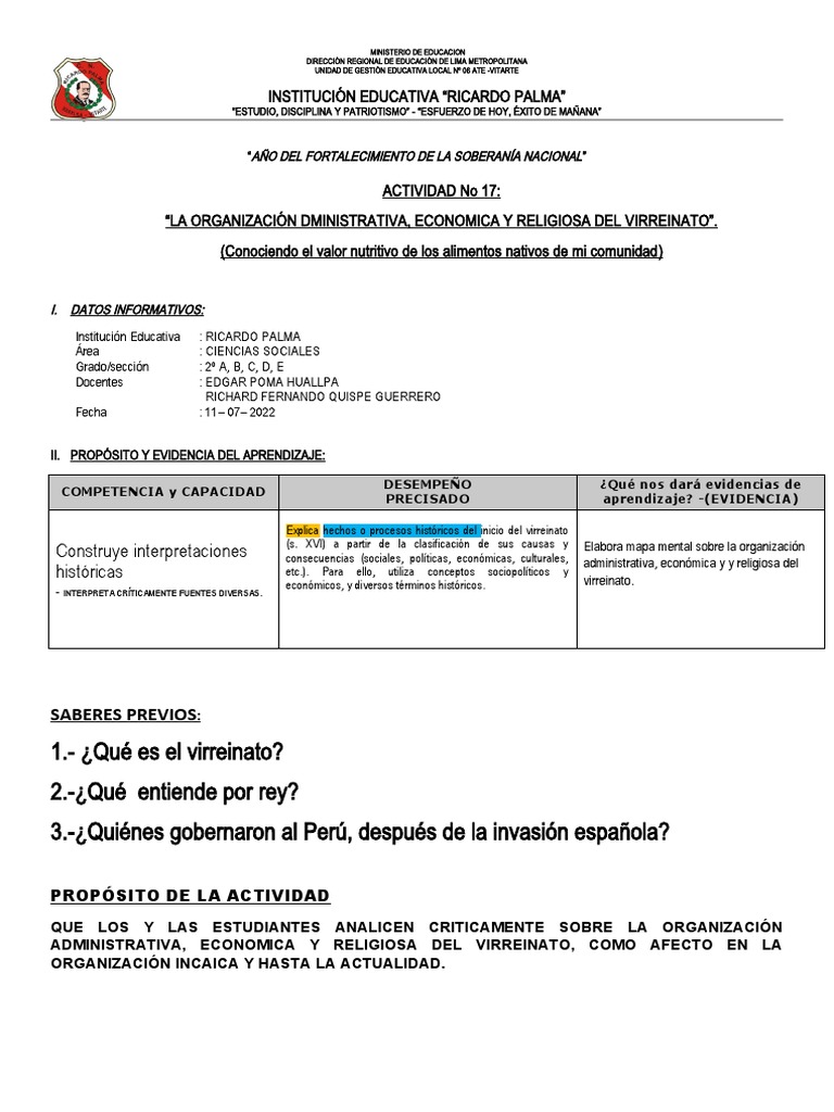 Actividad 17 CC - SS-2°do | PDF | Cognición | Aprendizaje