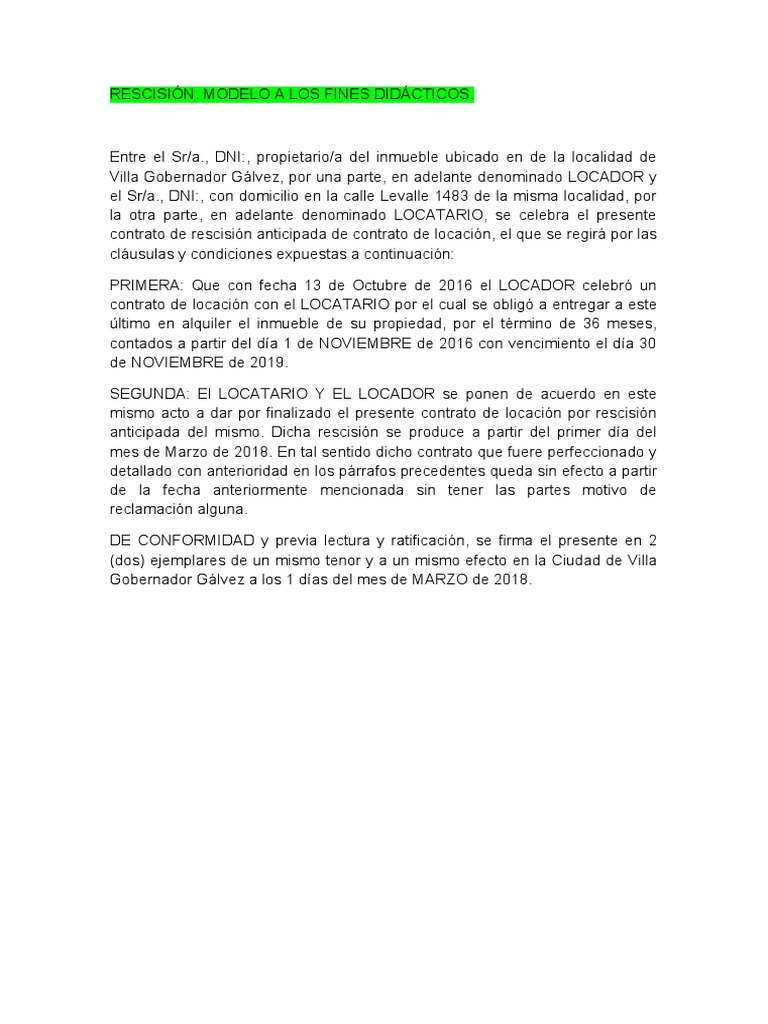 Rescisión | PDF