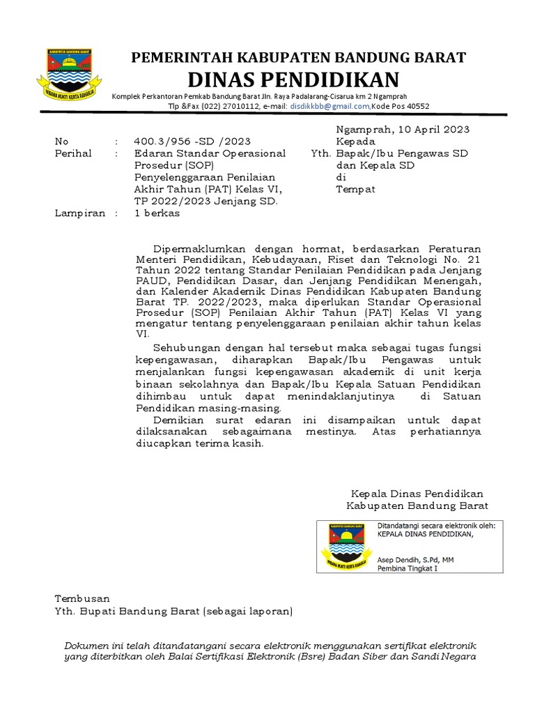 SE SOP PAT 2023 Ettd | PDF