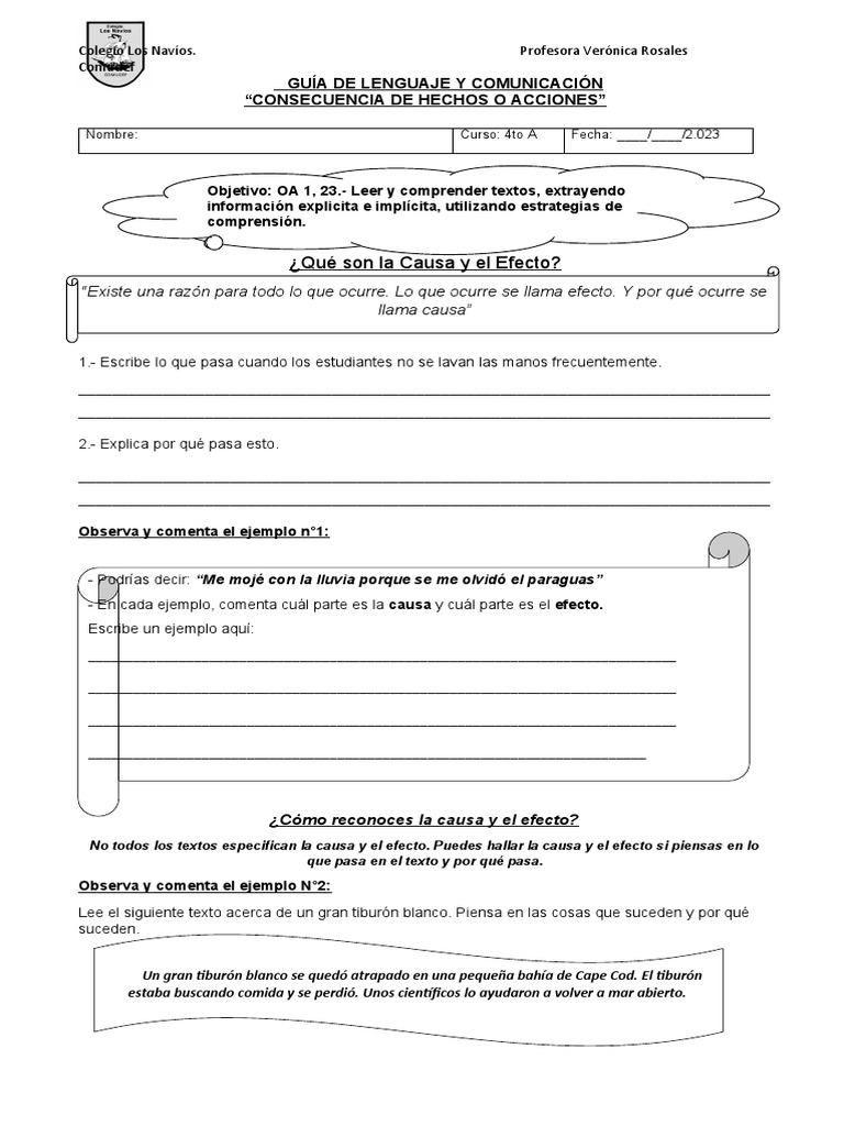 Comprension Lectora Causa y Efecto | PDF | Eje | Rueda