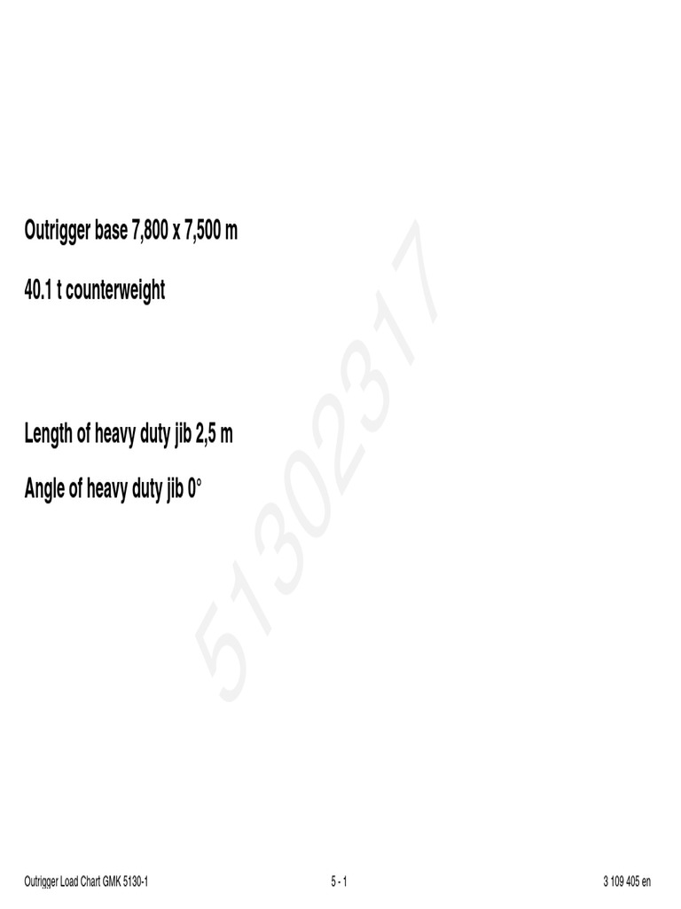 GMK 5130-1 Outrigger Load Chart | PDF