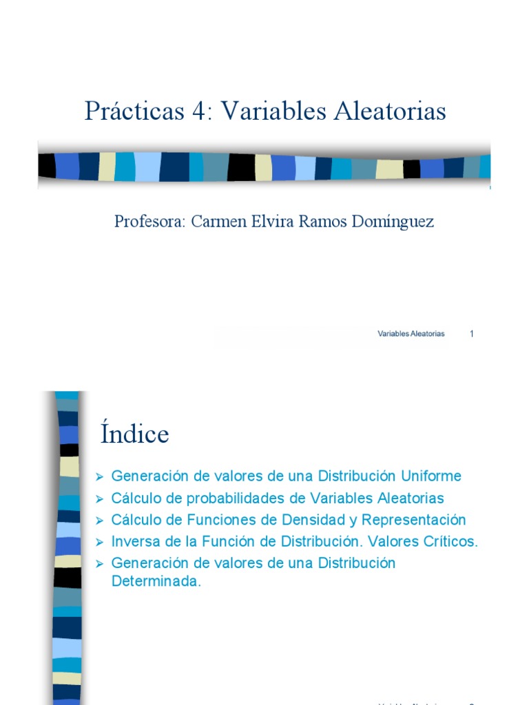 Práctica 4 - Variables - Aleatorias PDF | PDF | Distribución de veneno | Enseñanza de matemática