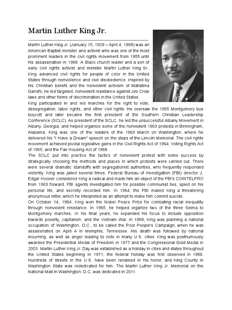 MLK PDF | PDF | Martin Luther King Jr. | Nonviolence