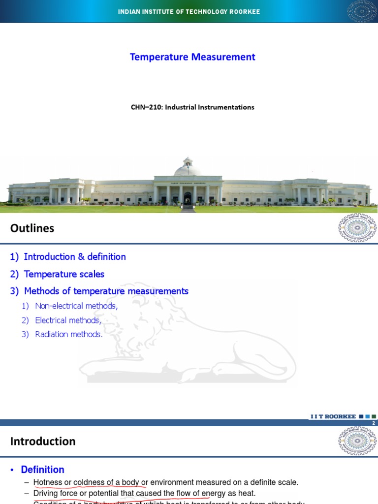 Temperature-Measurements-01 IIT Roorkee | PDF | Thermocouple | Electrical Resistance And Conductance